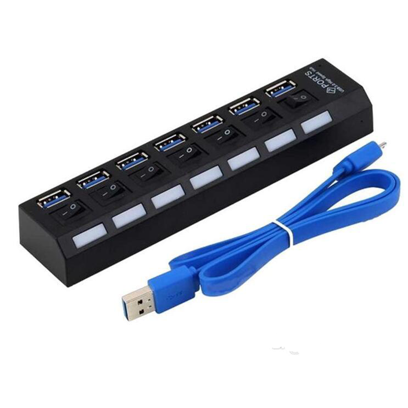 HUB USB 7 PUERTOS 3.0 CON SWITCH TIPO REGLETA ANERA AE-USB3.0H4332-P – Click Soluciones ...